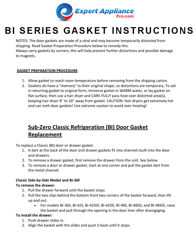Sub Zero door seal installation instructions with videos